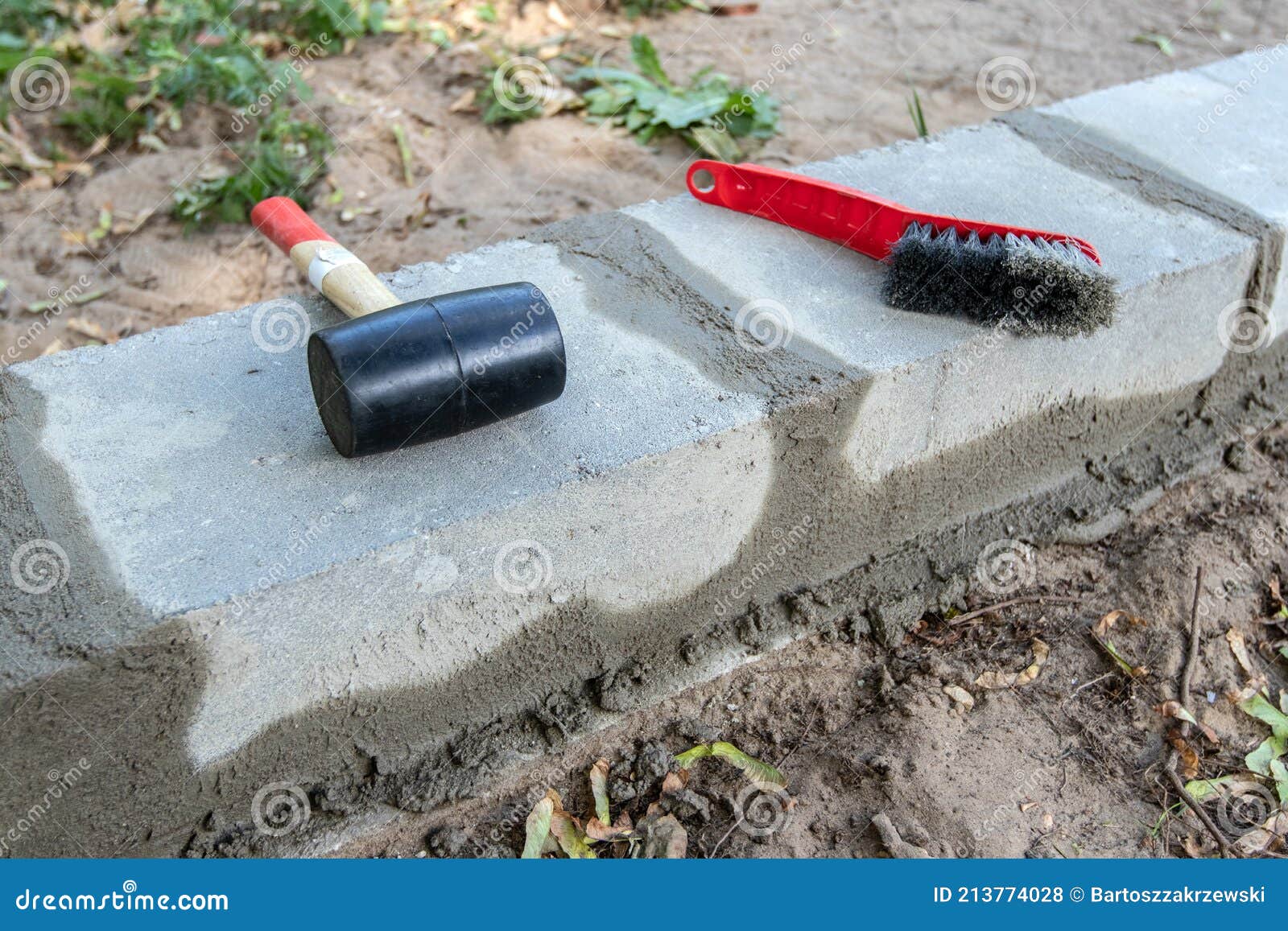 Construction - Putting Blocks with Tools Stock Photo - Image of ...