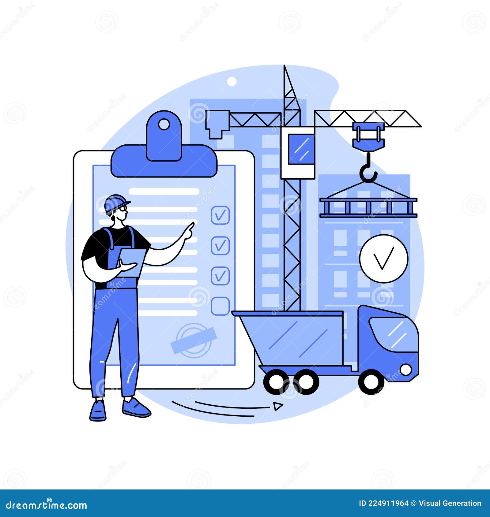 Construction Quality Control Abstract Concept Vector Illustration