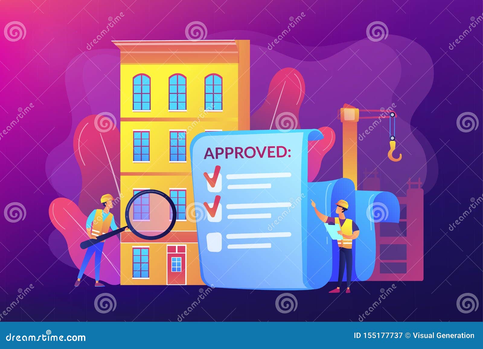 Construction Quality Control Concept Vector Illustration Stock Vector ...