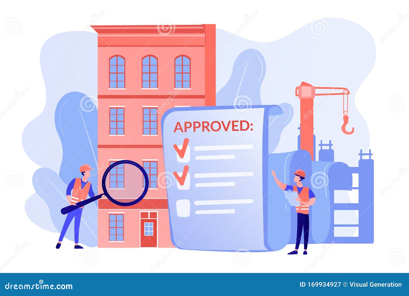 Construction Quality Control Concept Vector Illustration Stock Vector ...