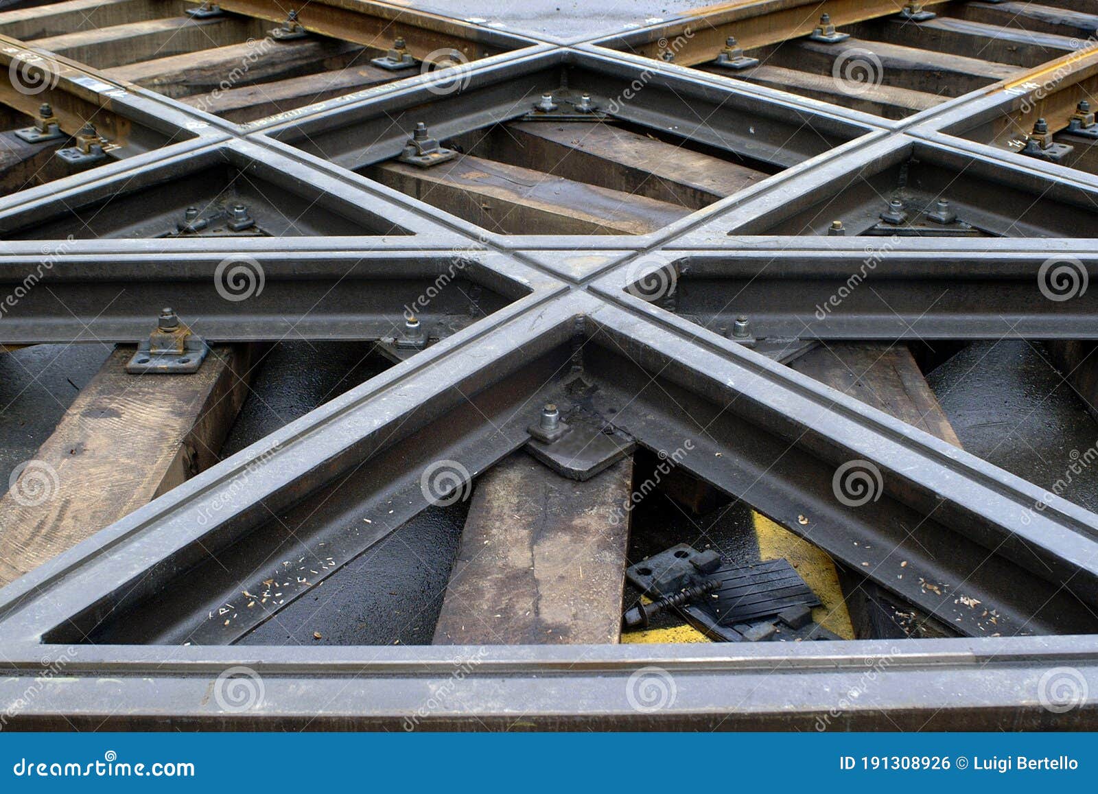 Construction of Steel Railway Rails Stock Photo - Image of transport ...