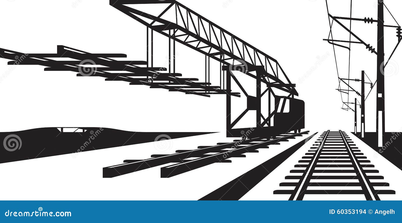 Railway Track Road Wood Detailed Top View Rails. Cartoon Vector ...