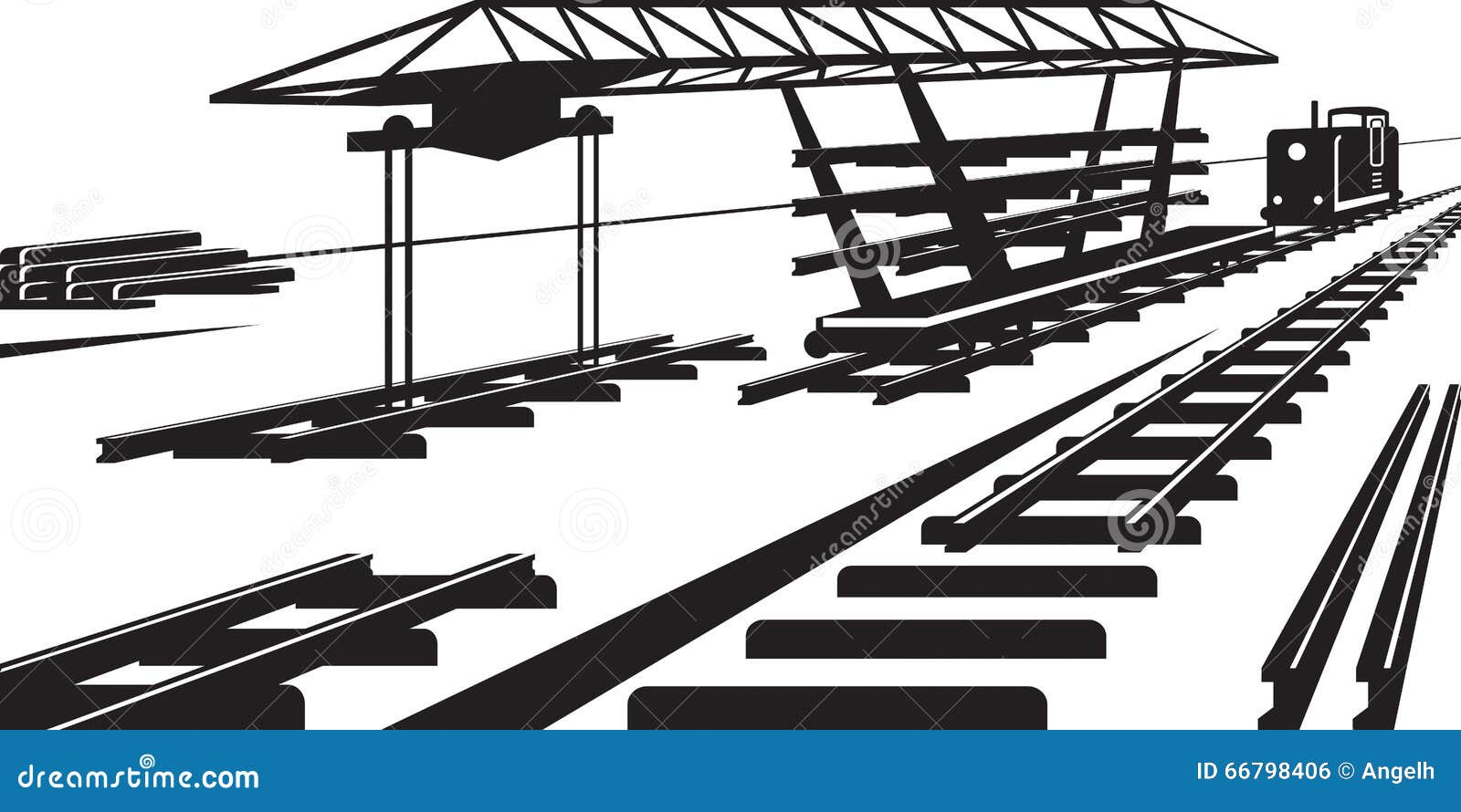 Construction of Railway Track Stock Vector - Illustration of technology ...