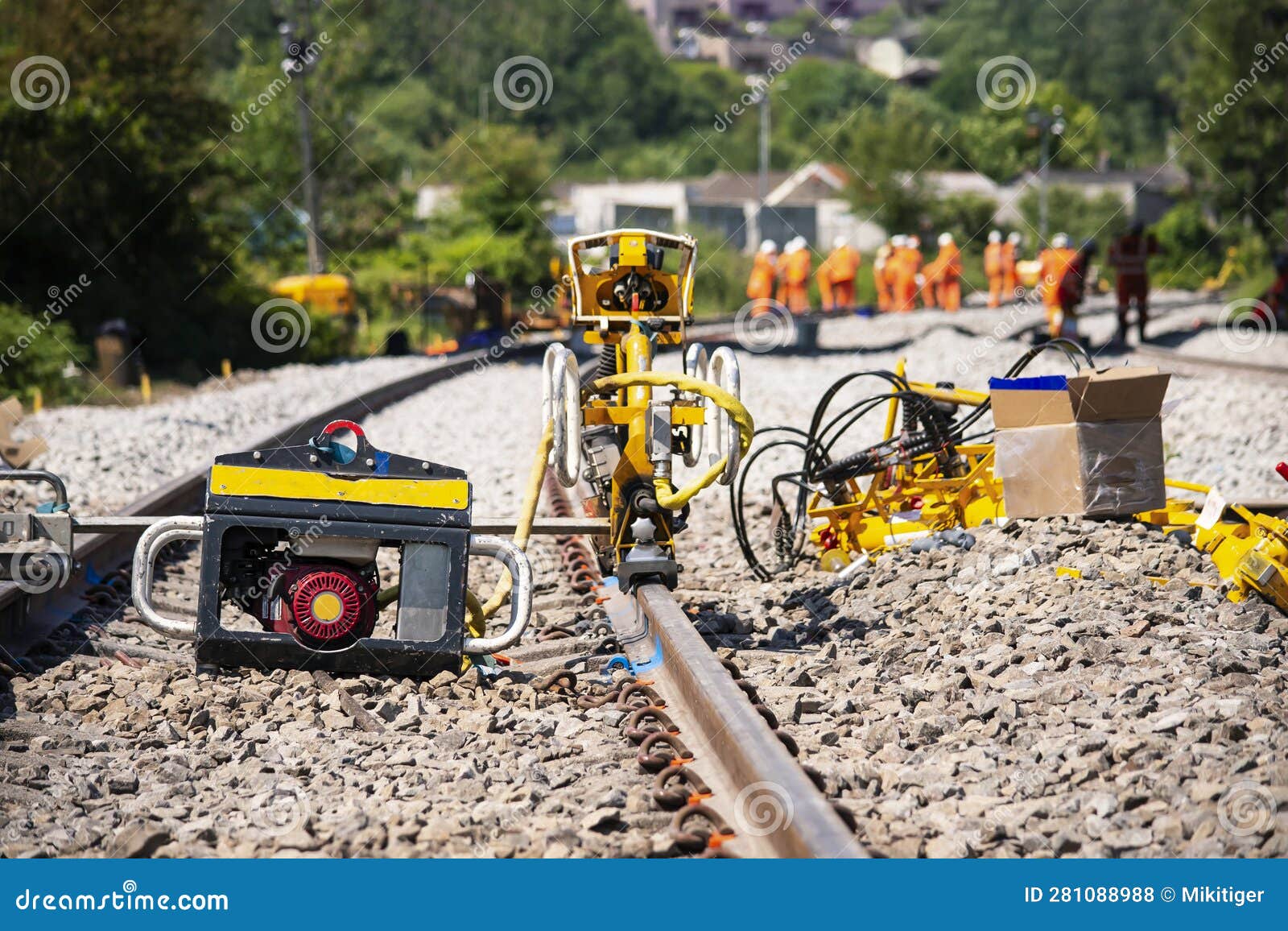 Construction of a Railway Track, Work on a Railway Stock Photo - Image ...