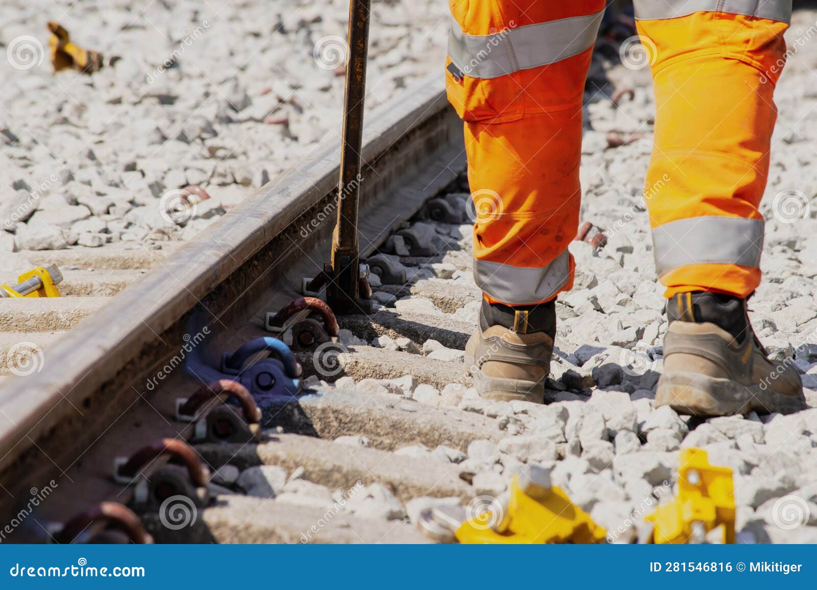 Construction of a Railway Track, Work on a Railway Stock Photo - Image ...