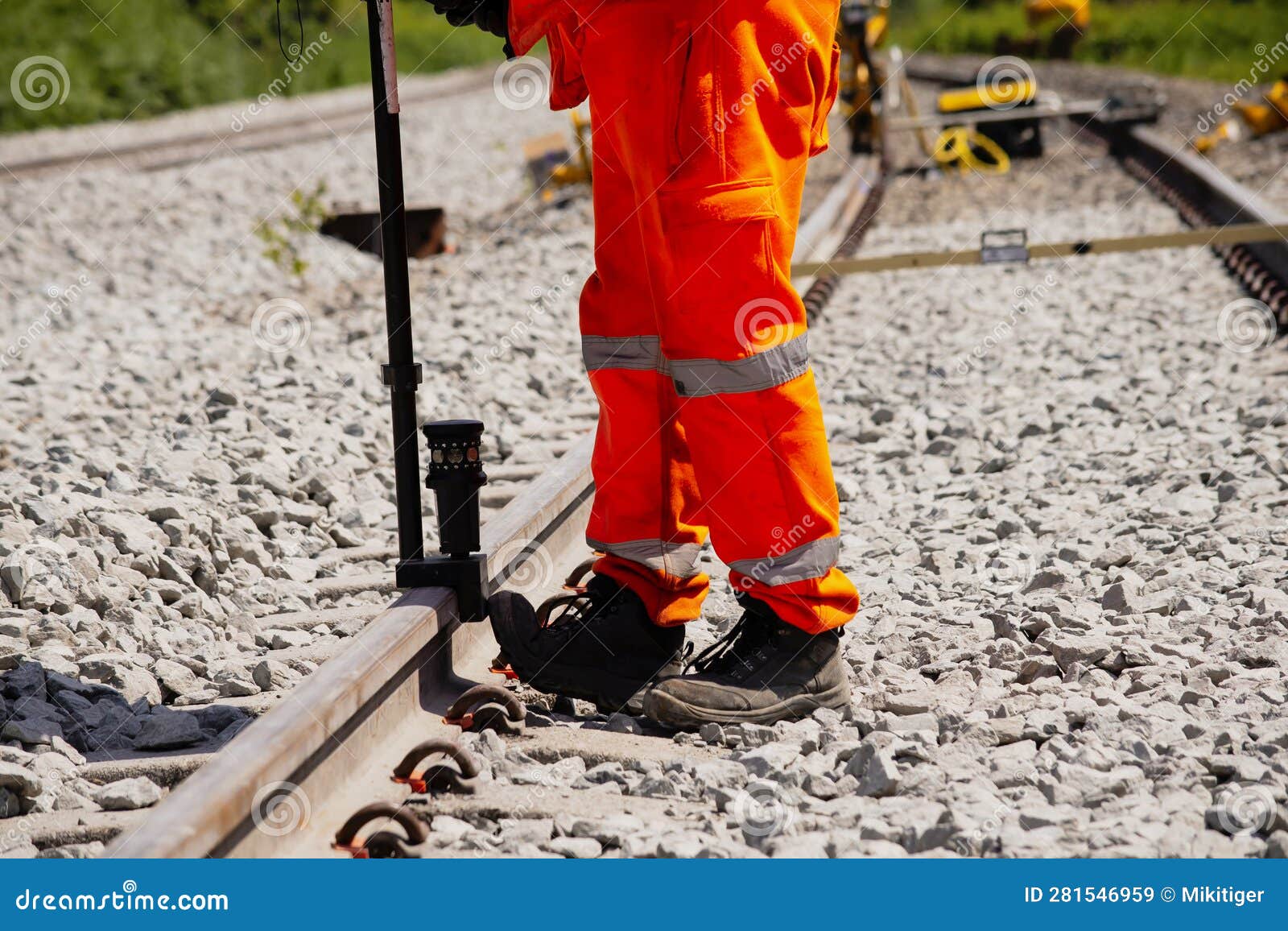 Construction of a Railway Track, Work on a Railway Stock Image - Image ...