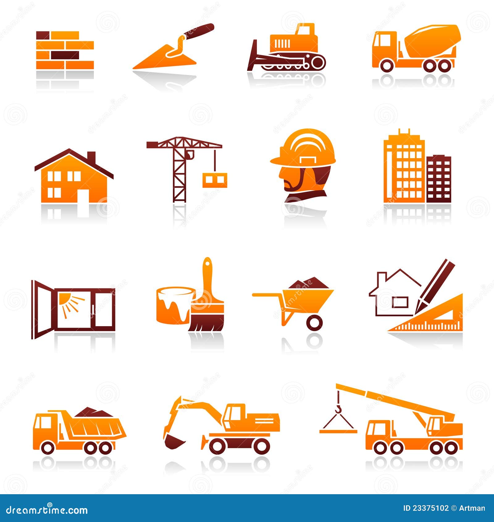 Construction and Real Estate Icons Stock Vector - Illustration of ...