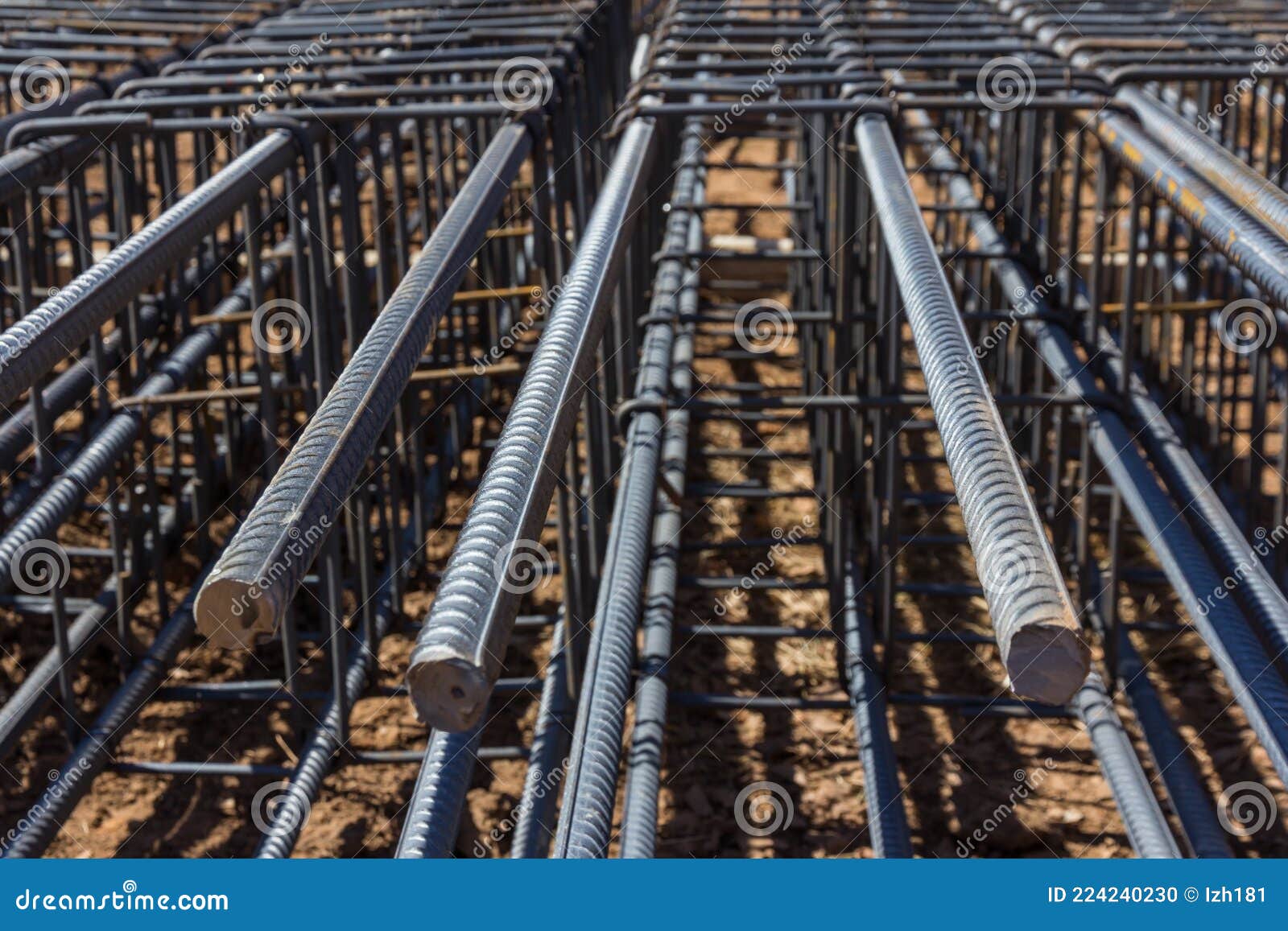 Construction Rebar Steel Work Reinforcement at the Construction Site ...