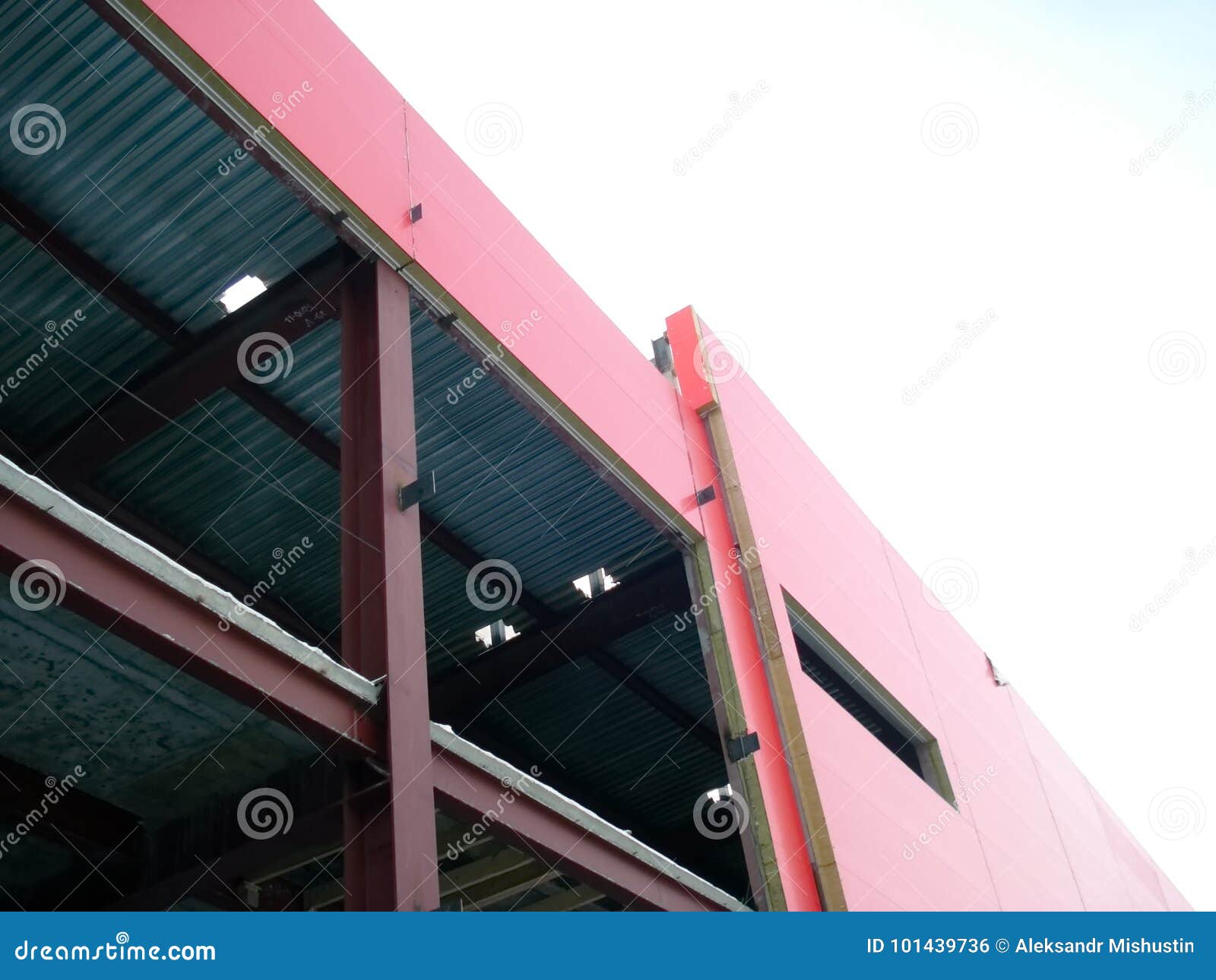 Construction Red Industrial Building Stock Photo - Image of brick ...