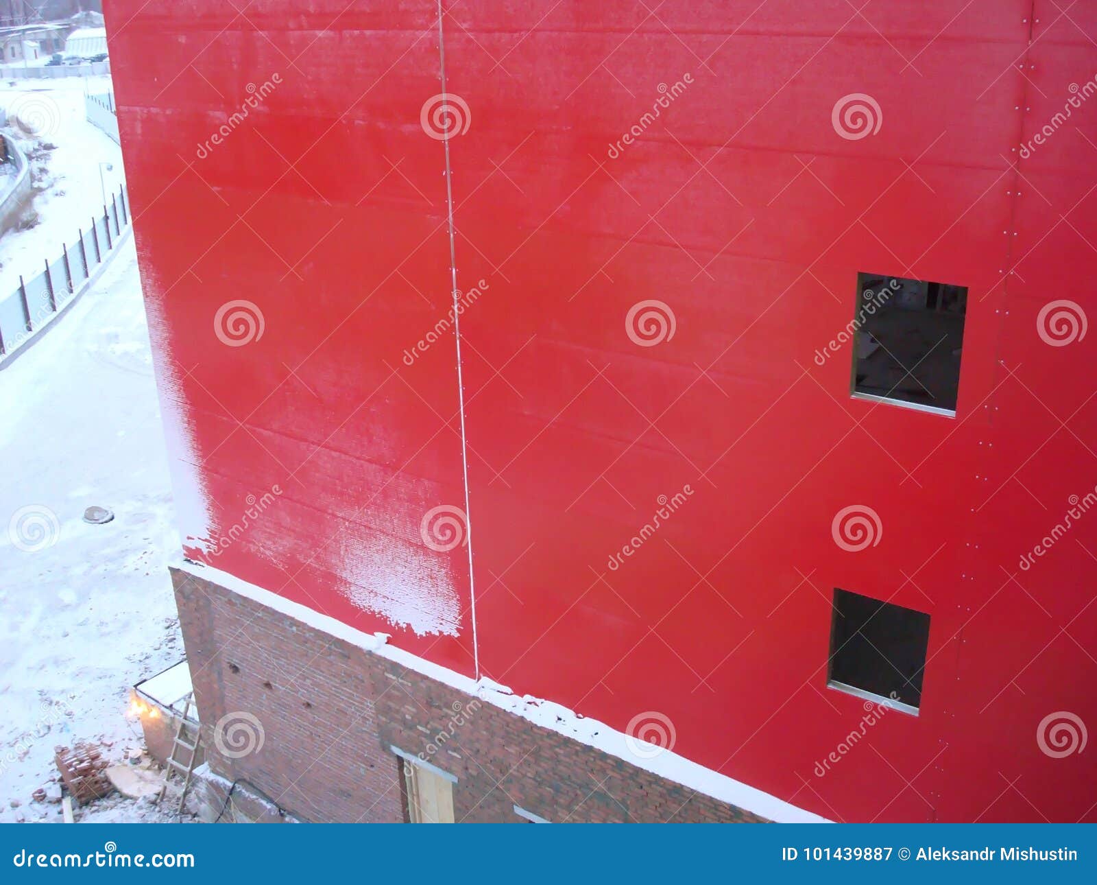 Construction Red Industrial Building Stock Image - Image of design ...