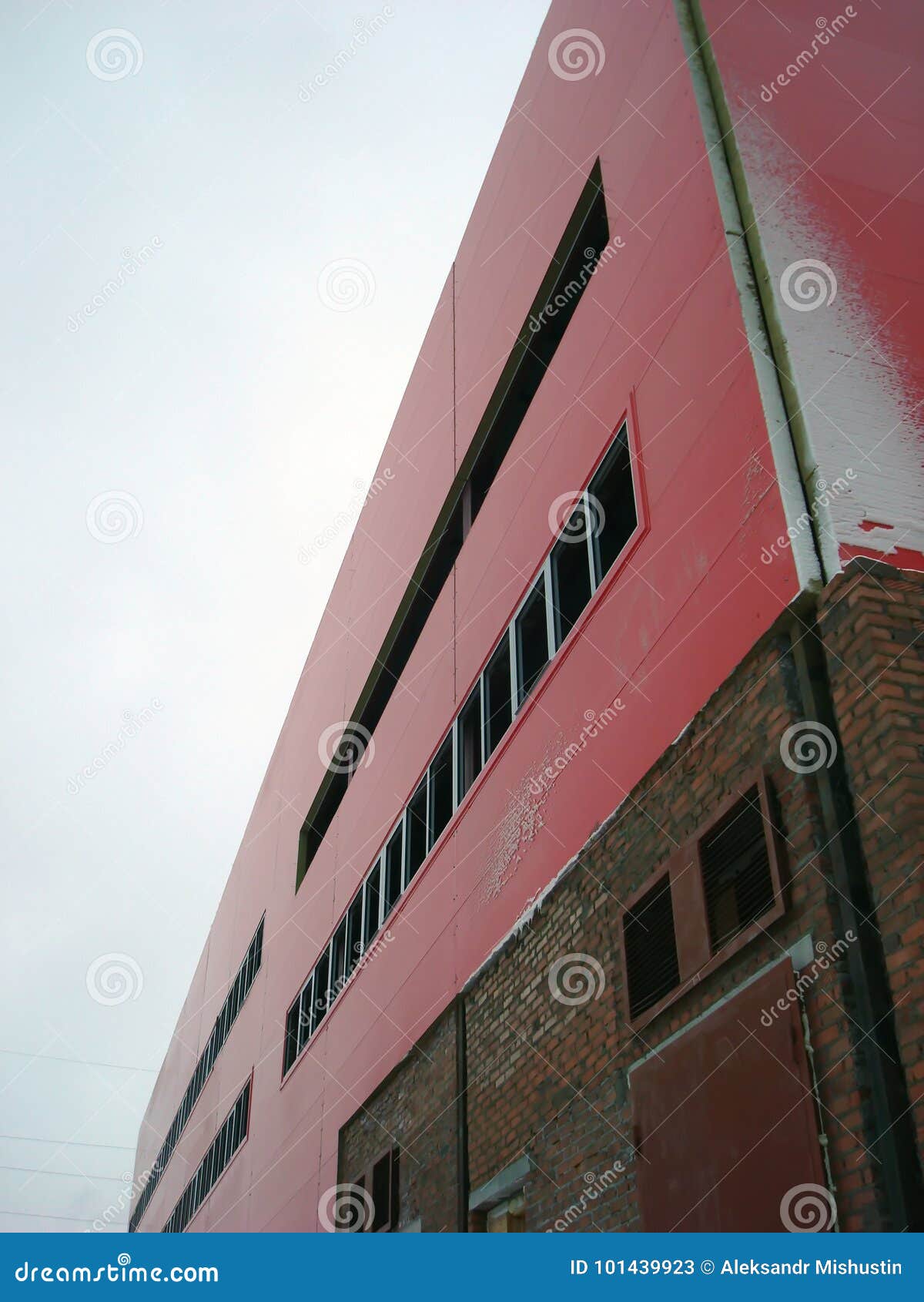 Construction Red Industrial Building Stock Image - Image of walls ...