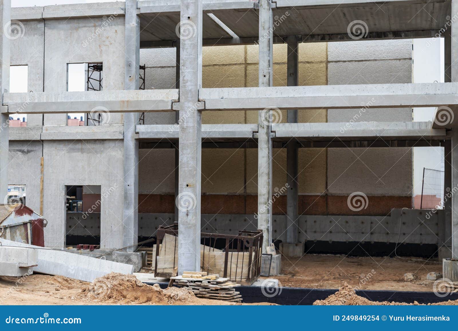 Construction of a Reinforced Concrete Building. Elements of a Concrete ...