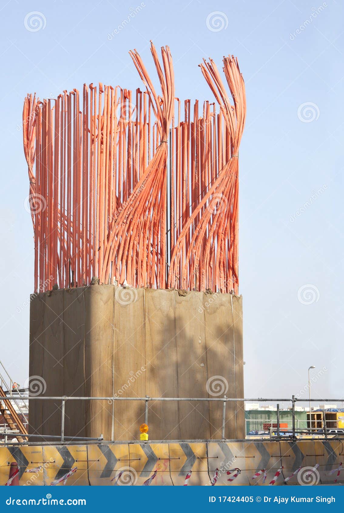 Construction of Reinforced Concrete Columns Stock Image - Image of ...