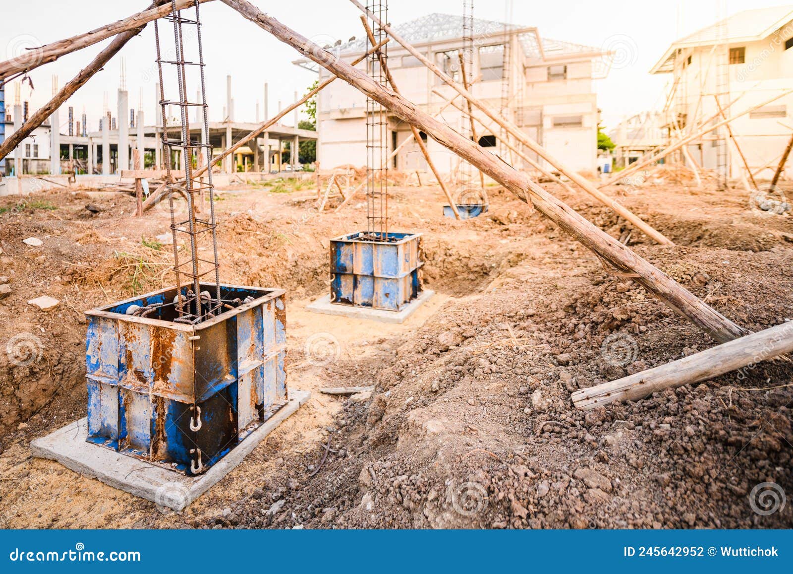 Construction of Reinforced Concrete Foundation with Piles To Support ...