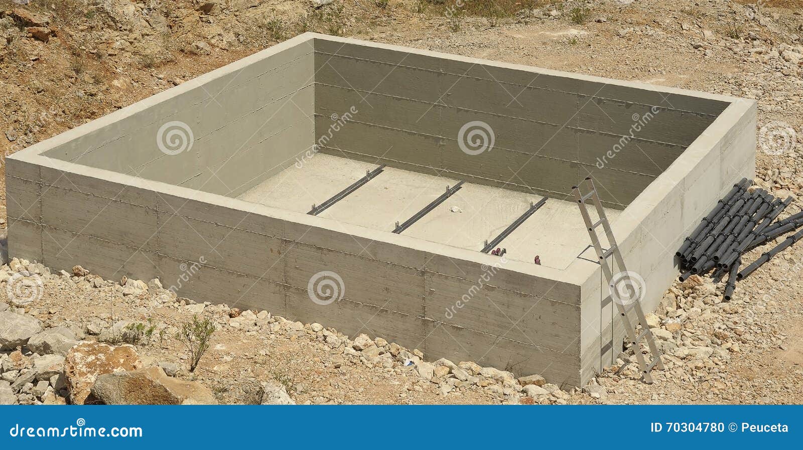 Construction of Reinforced Concrete Tub Stock Photo - Image of concrete ...