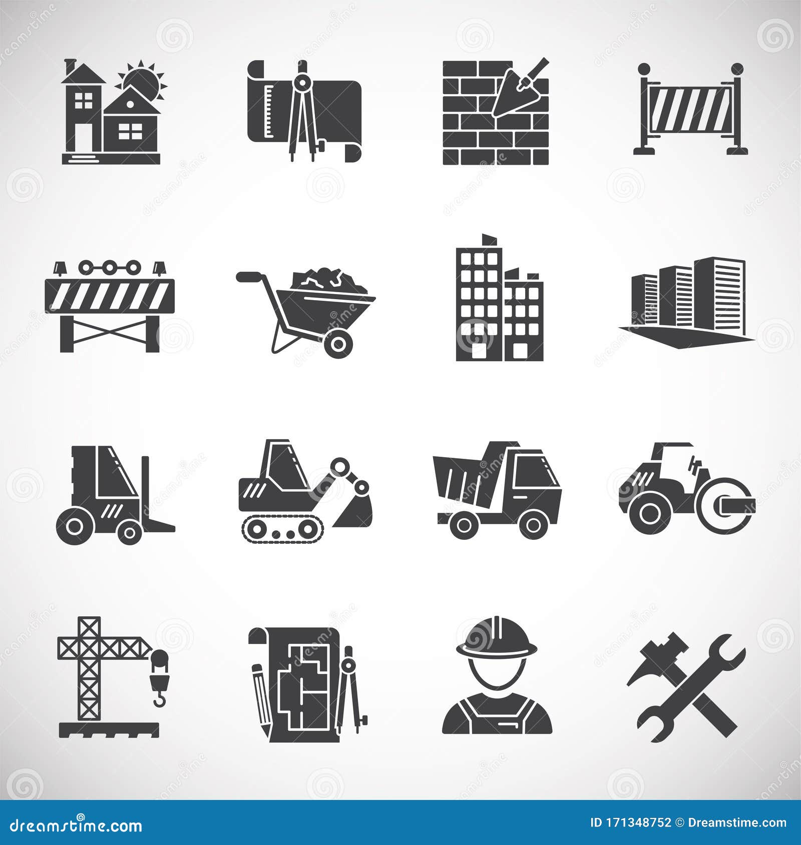 Construction Related Icons Set on Background for Graphic and Web Design ...