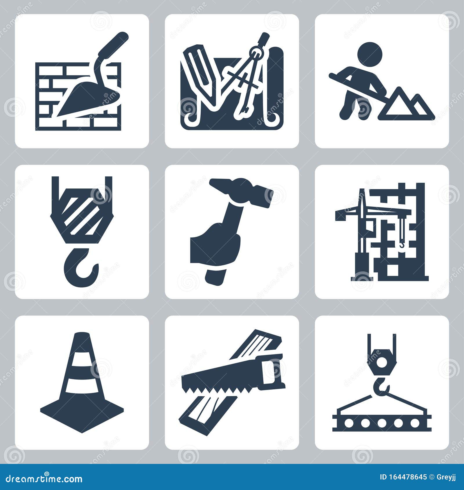 Construction Related Icons Set Stock Vector - Illustration of knife ...