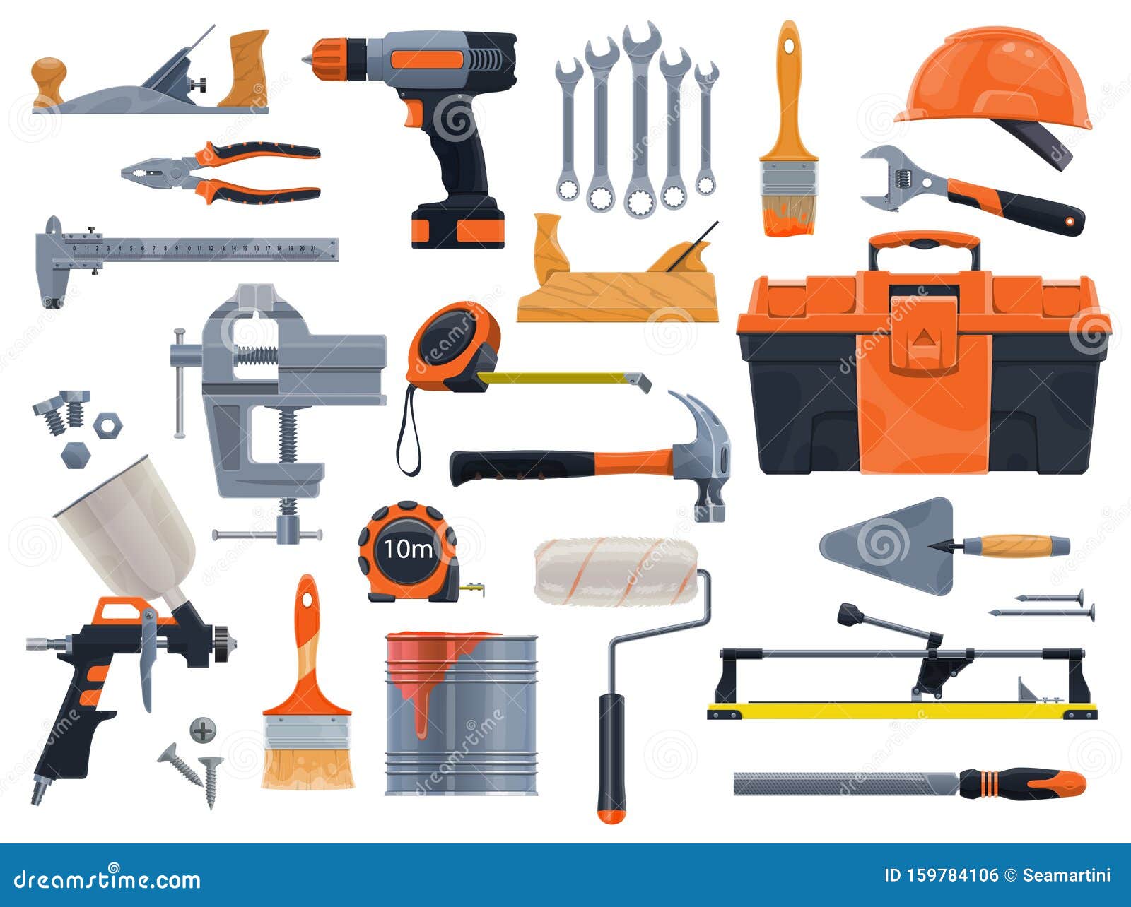 Construction, Repair and Renovation Hand Tools Stock Vector ...