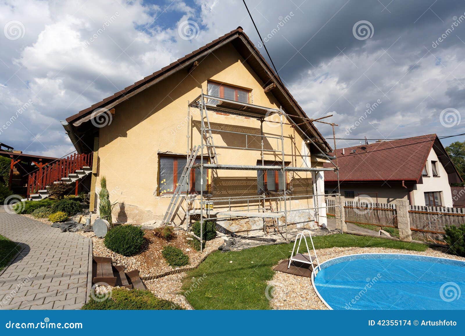 Construction or Repair of the Rural House Stock Photo - Image of ...