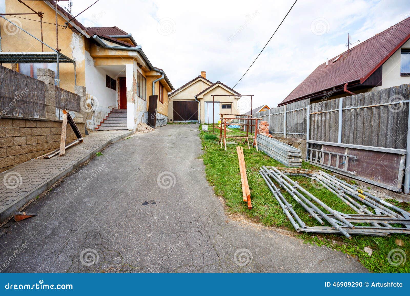 Construction or Repair of the Rural House Stock Photo - Image of facade ...
