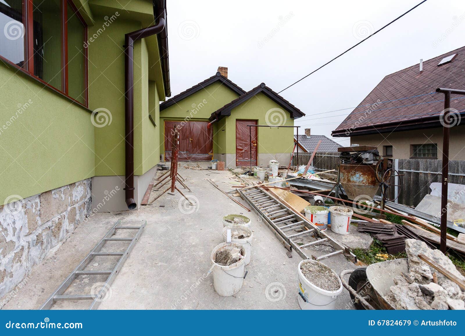 Construction or Repair of the Rural House Stock Image - Image of home ...