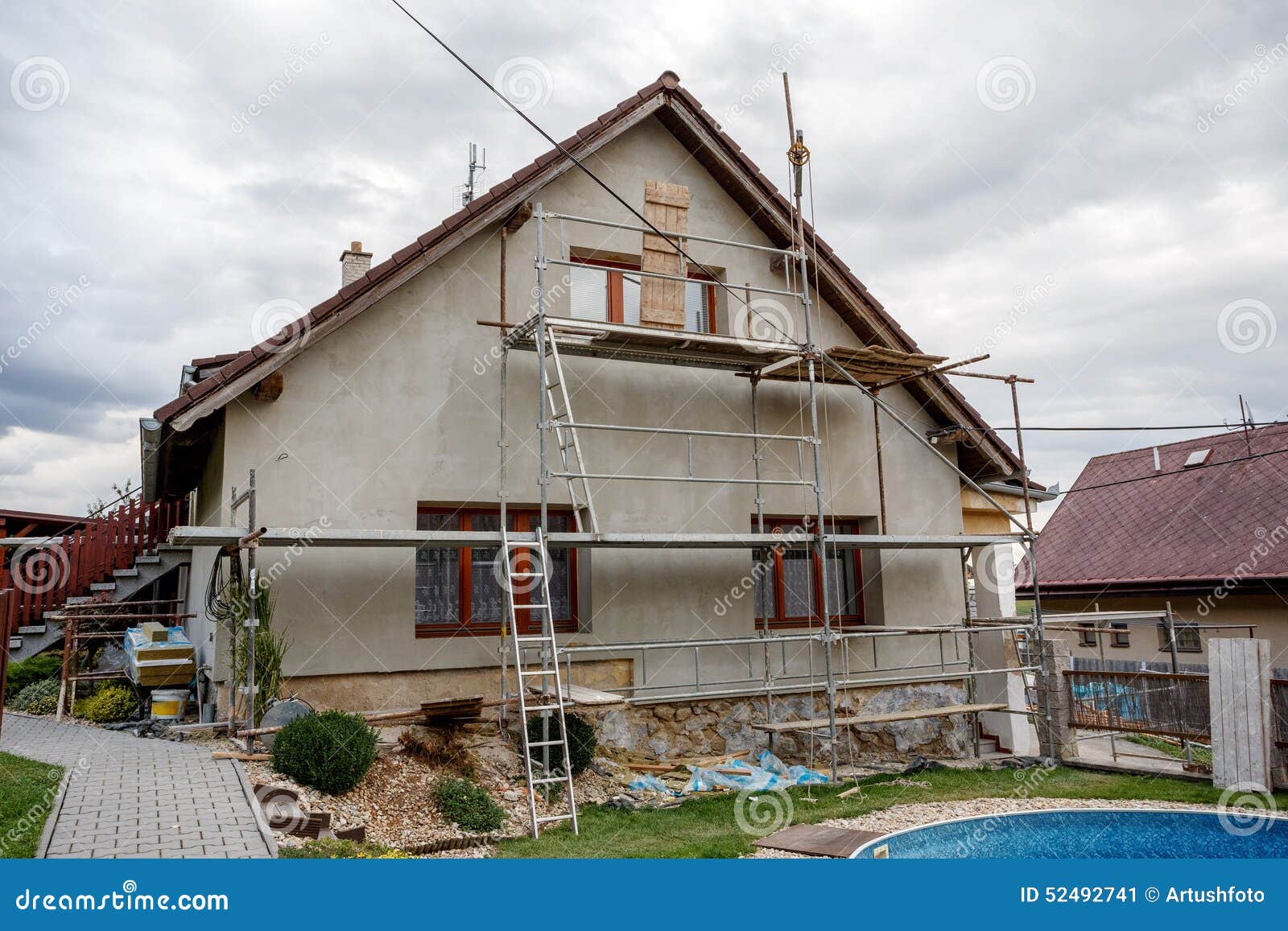 Construction or Repair of the Rural House Stock Image - Image of ...