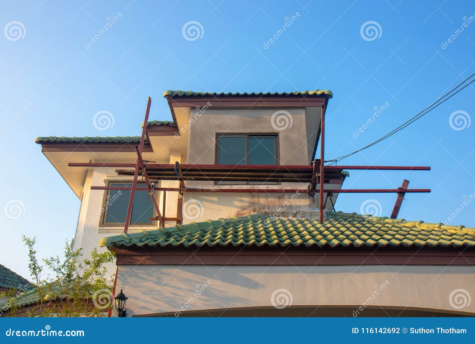 Construction or Repair of the Rural House Using Color Stock Photo ...