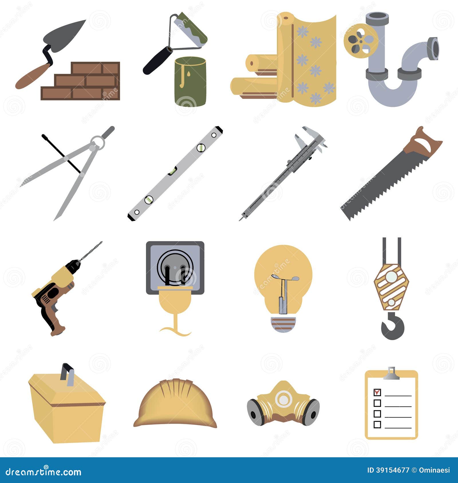 Construction Repair Tools Icons Symbols Vector Illustration Stock ...
