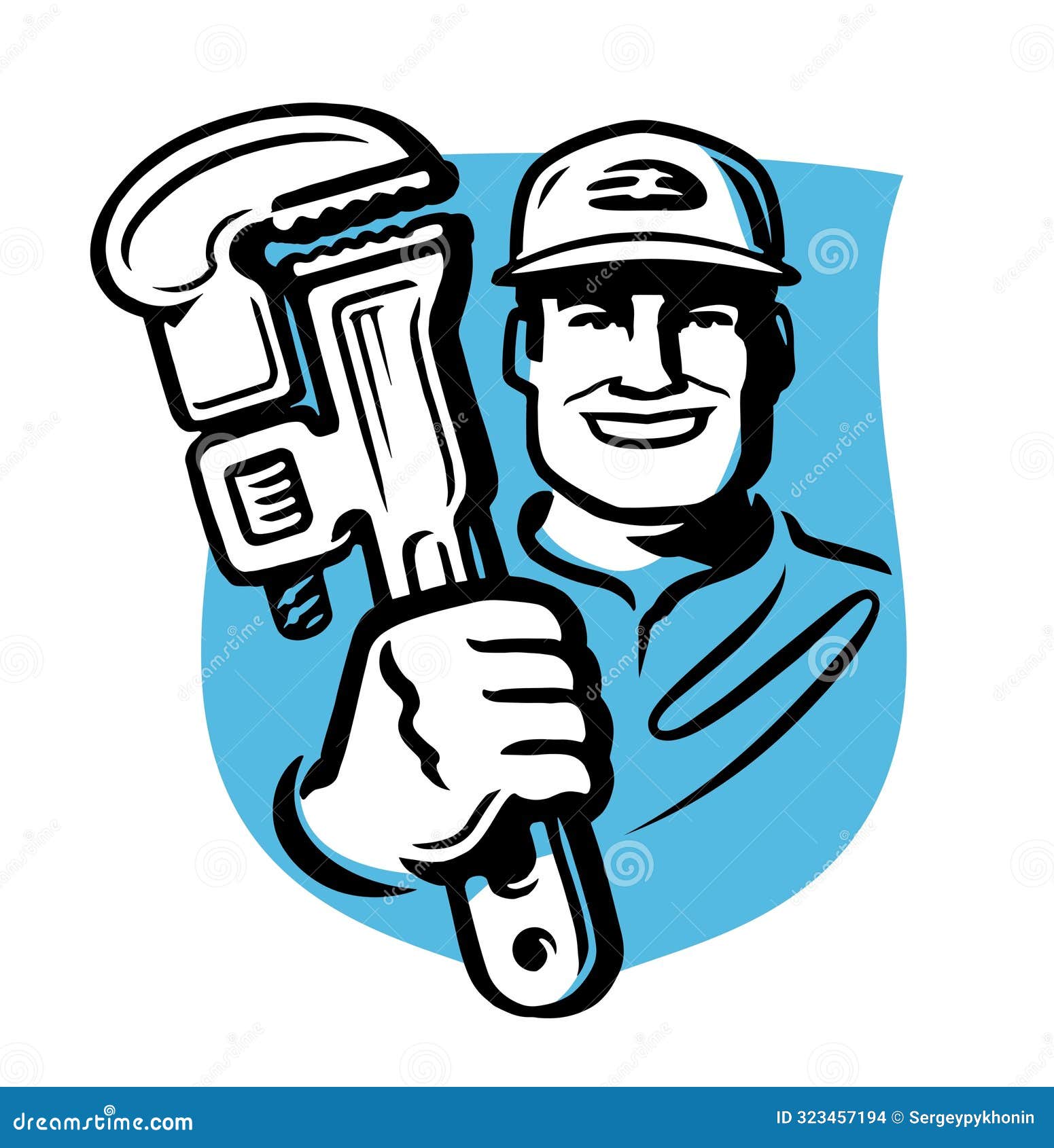 Plumber, Construction Worker Holding a Wrench, Tool. Construction or ...