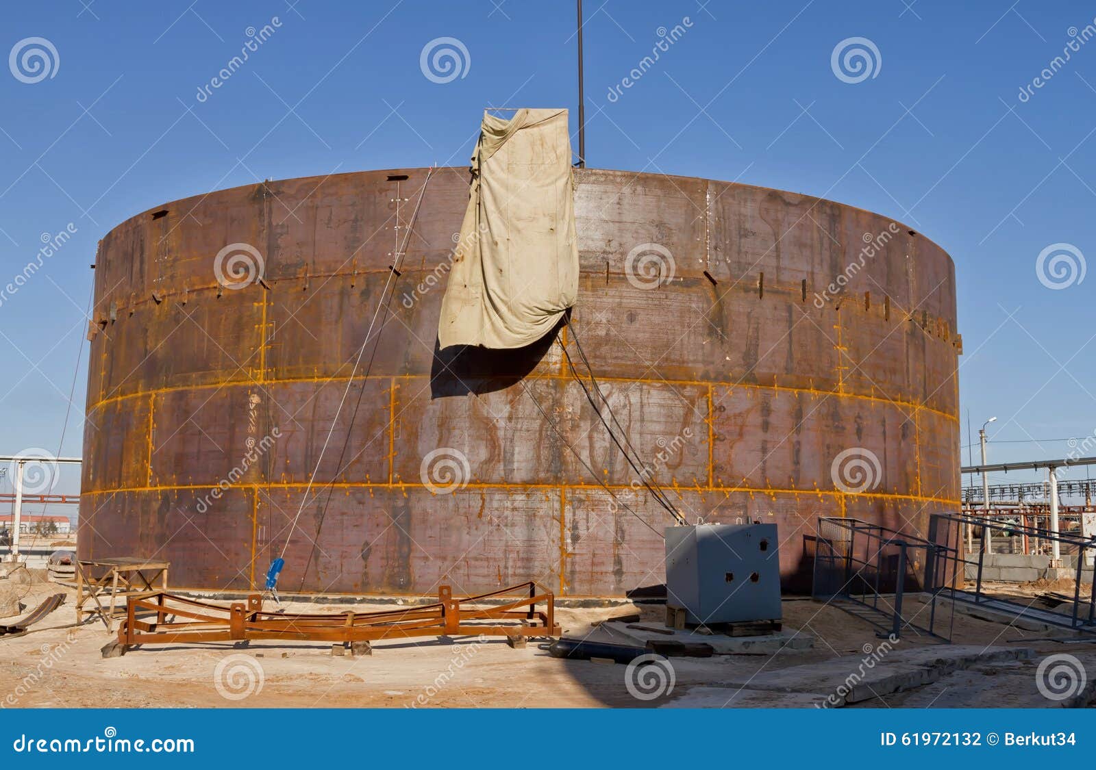 Construction of the Reservoir Stock Photo - Image of container ...
