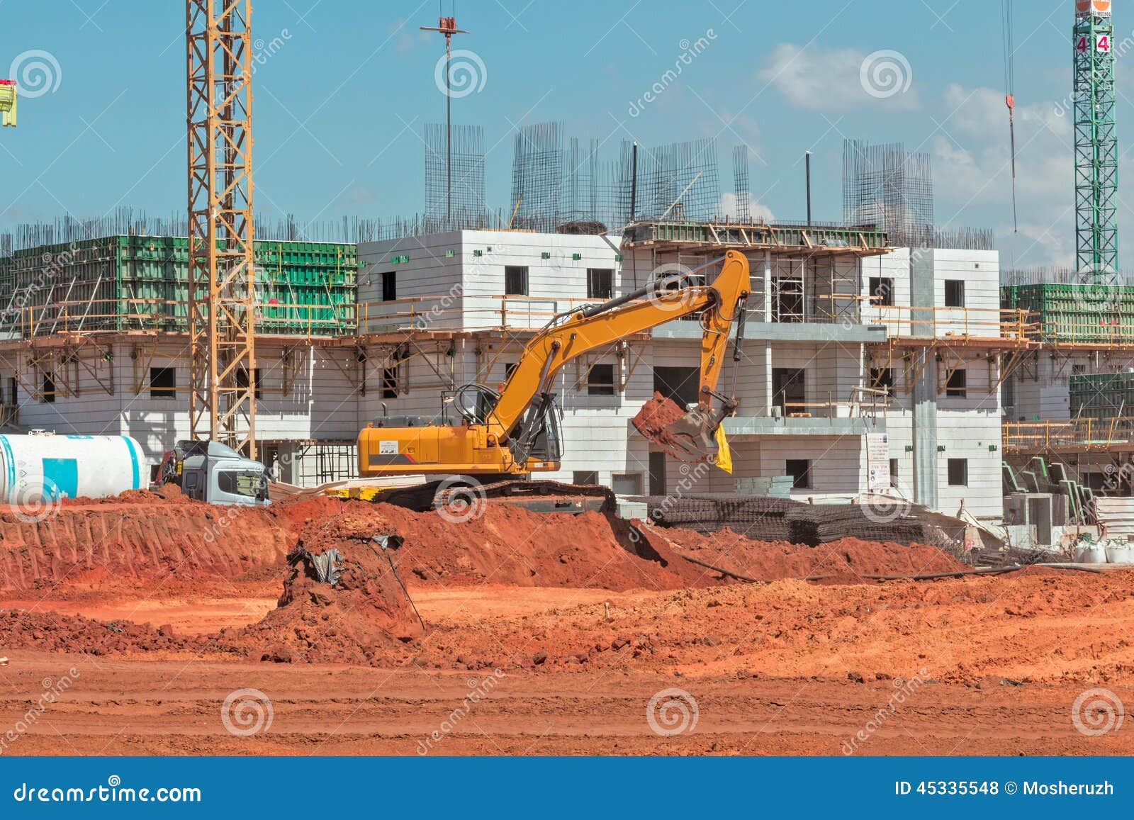 Construction of a Residential Area. Stock Photo - Image of land, close ...