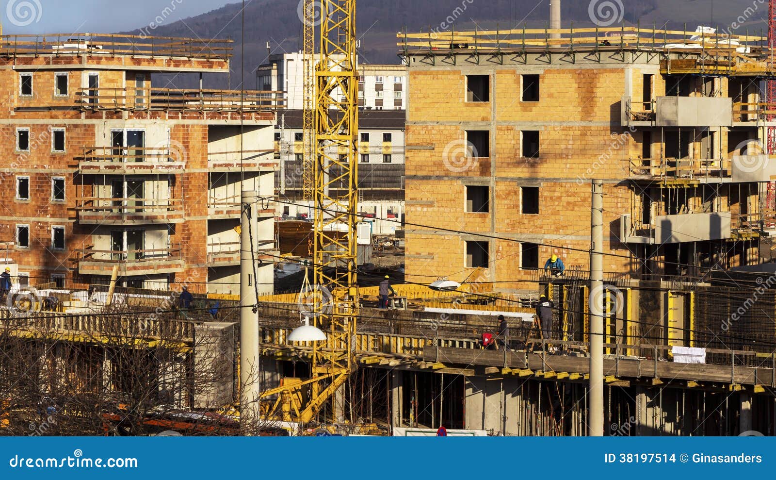 Construction of a Residential Building Stock Photo - Image of finance ...