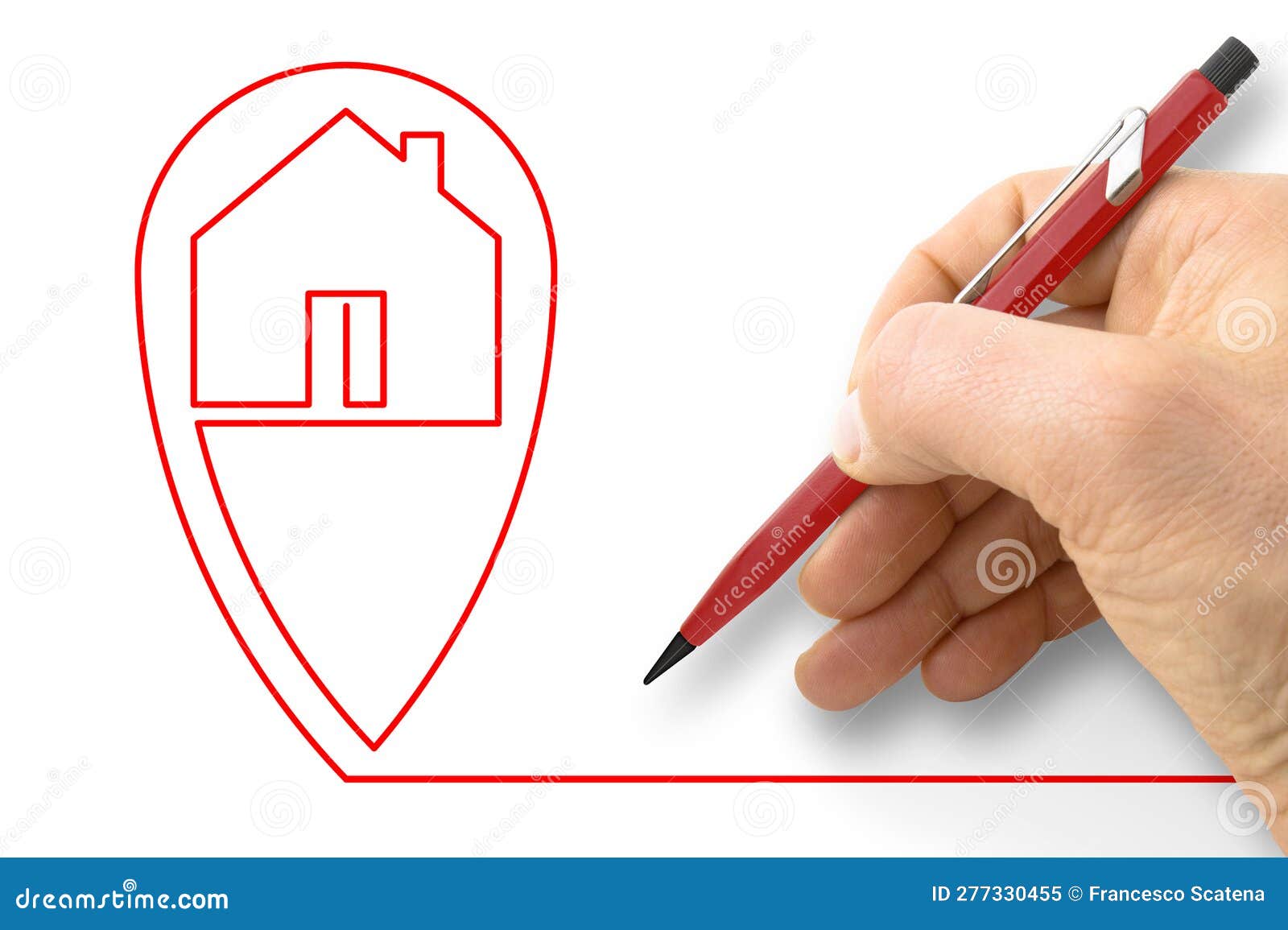 Construction of Residential Building - Concept with Hand Drawing a Home ...