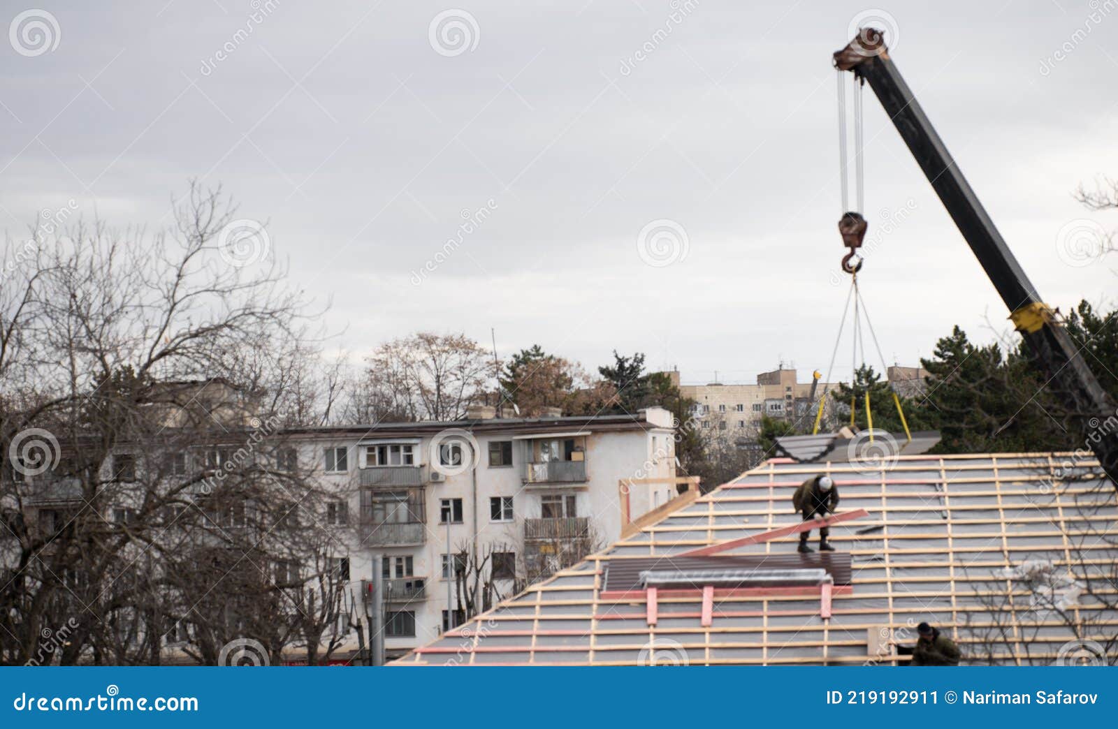Construction of a Residential Building with Heavy Equipment Editorial ...