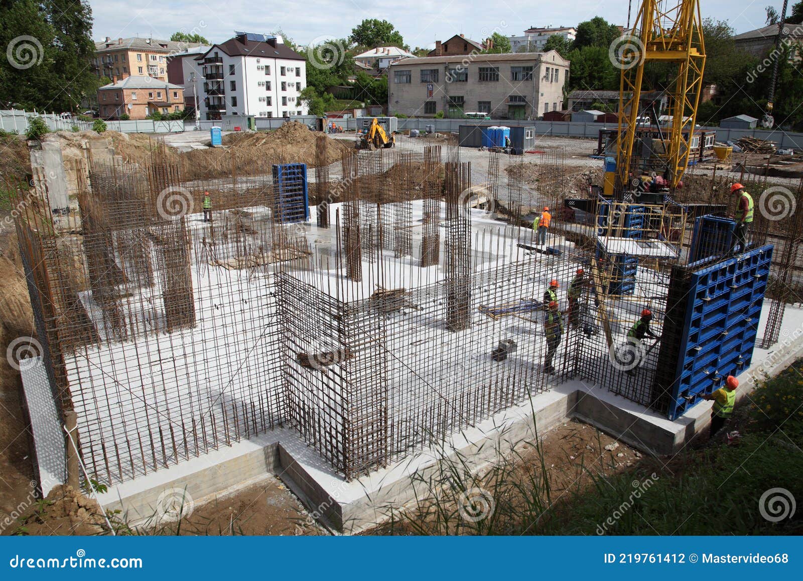 Monolithic Concrete Residantial Building Under Construction With Tower ...