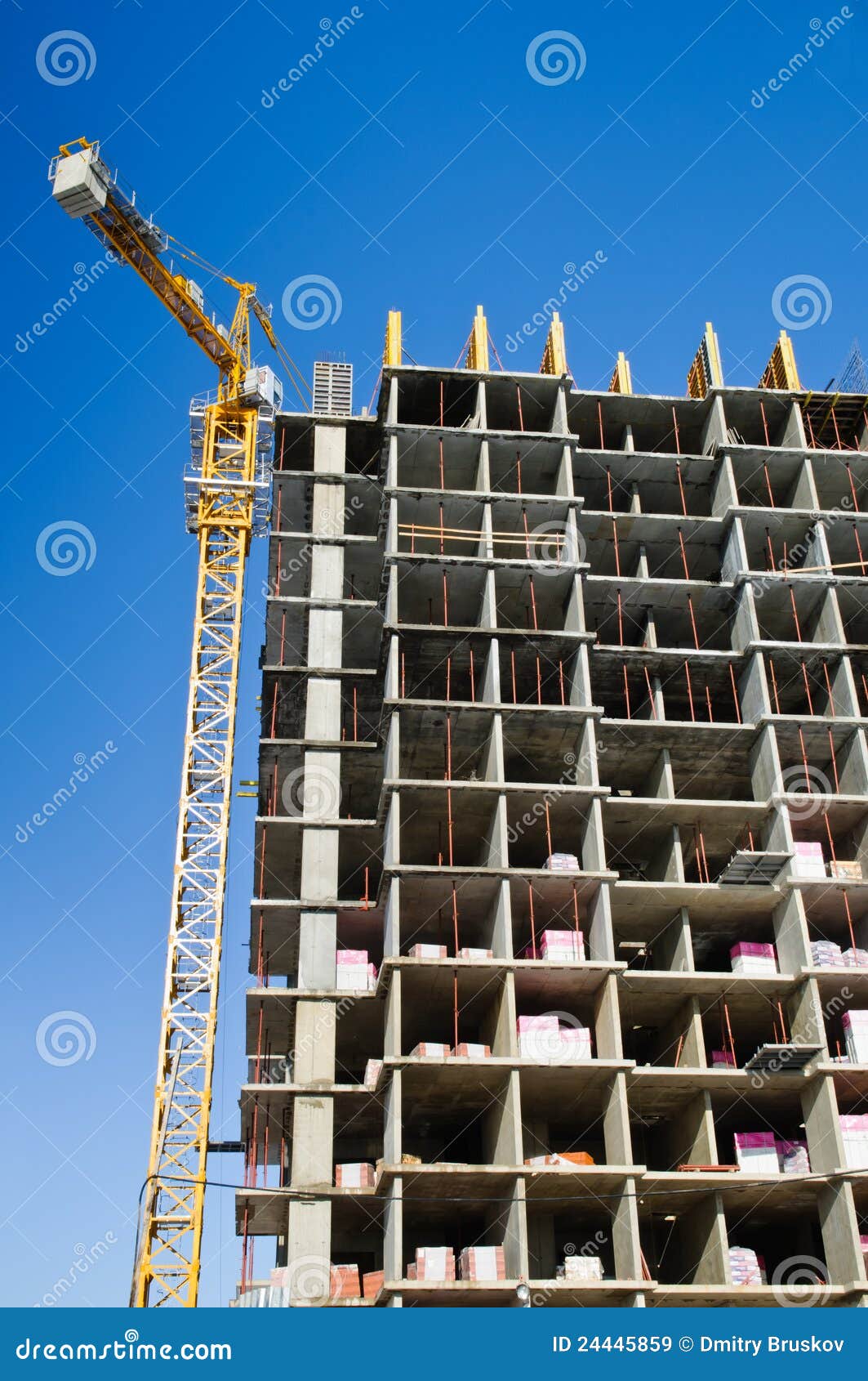 Construction of Residential Buildings Stock Image - Image of estate ...