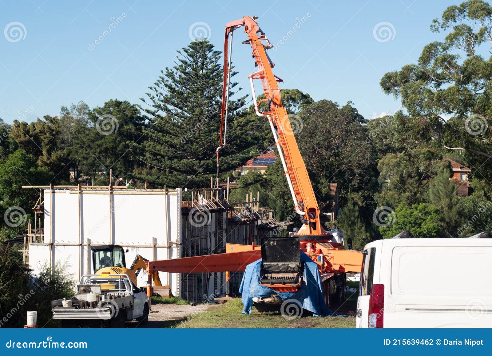 Construction of a Residential Buildings Townhouses in Progress Stock ...