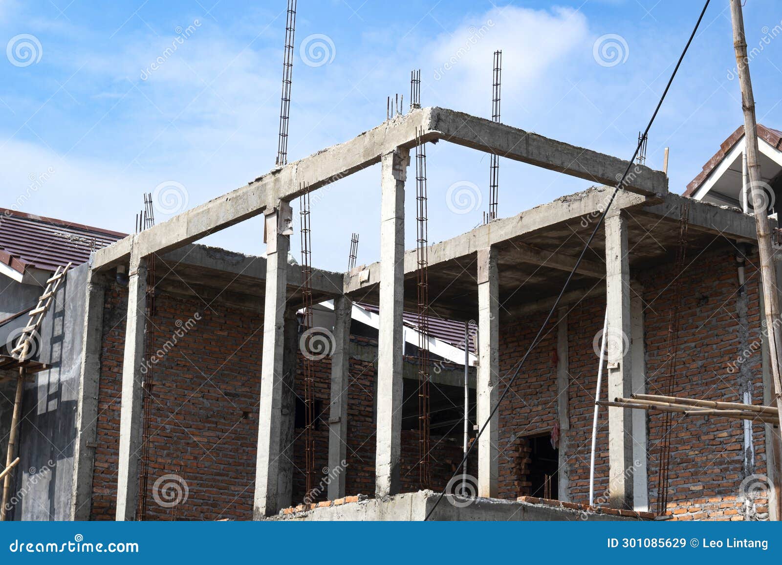 Construction of Residential House Stock Image - Image of development ...