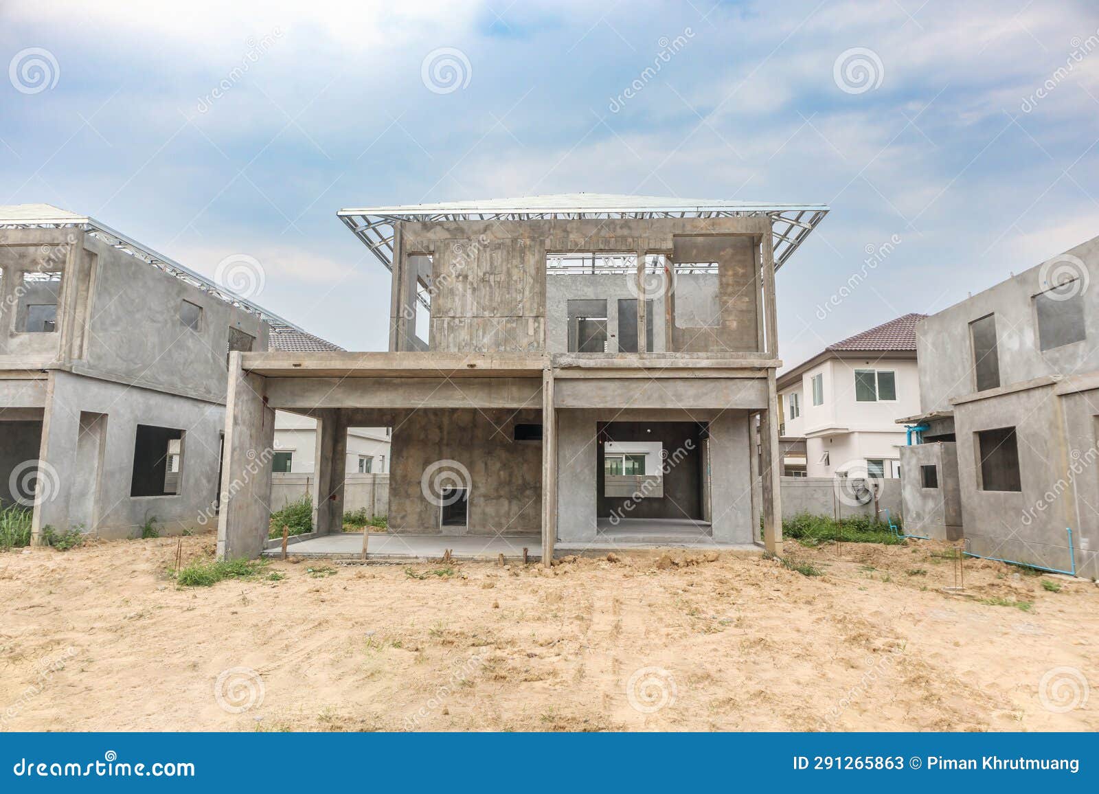 Construction Residential House with Prefabrication System in Progress ...