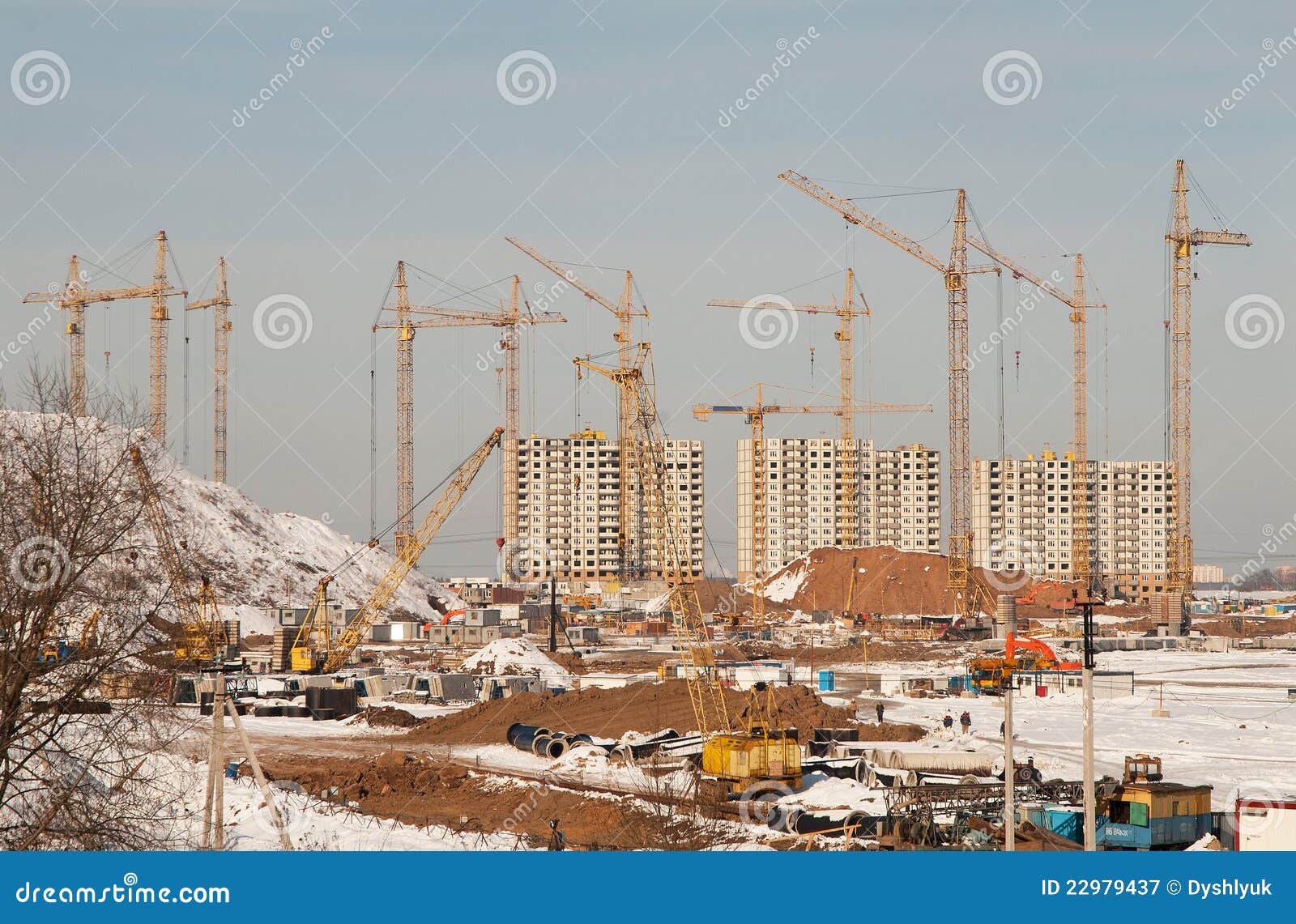 Construction of Residential in Suburbs of Moscow Stock Image - Image of ...