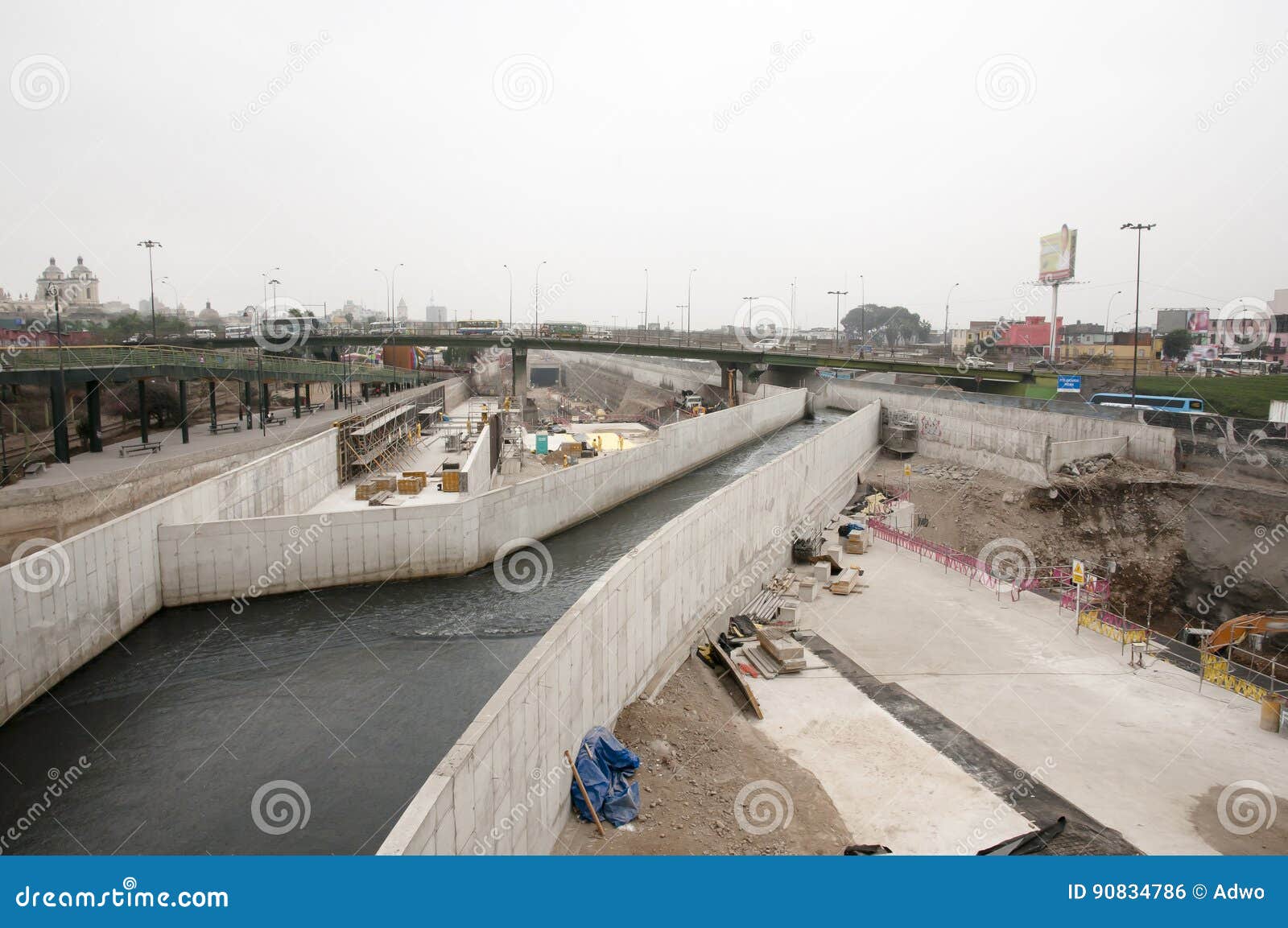 Construction in Rimac River - Lima - Peru Stock Photo - Image of ...