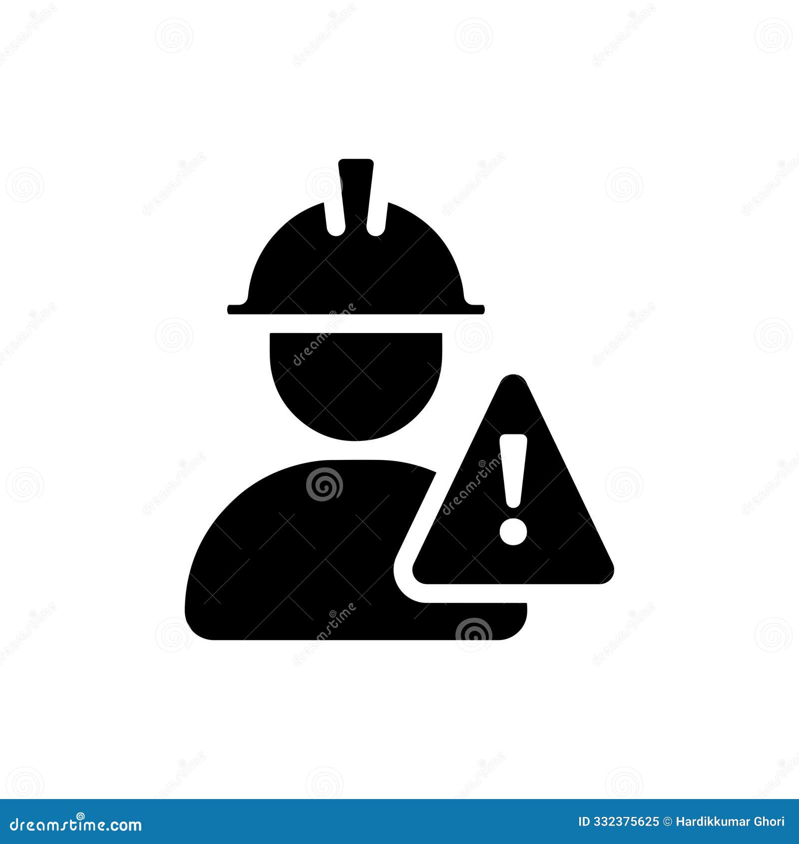Construction Risk Line Icon Isolated on White Background Stock Vector ...