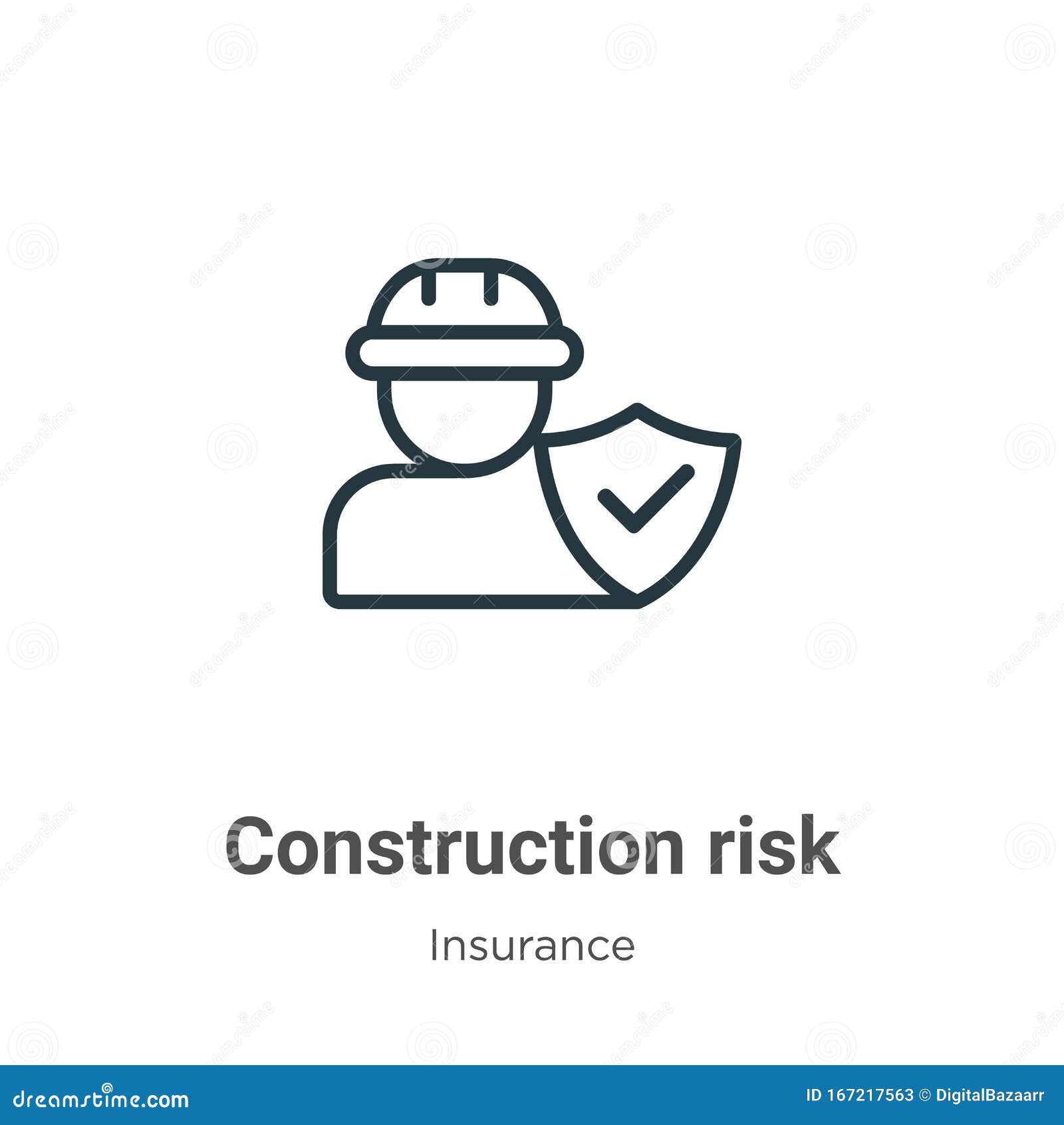 Construction Risk Outline Vector Icon. Thin Line Black Construction ...