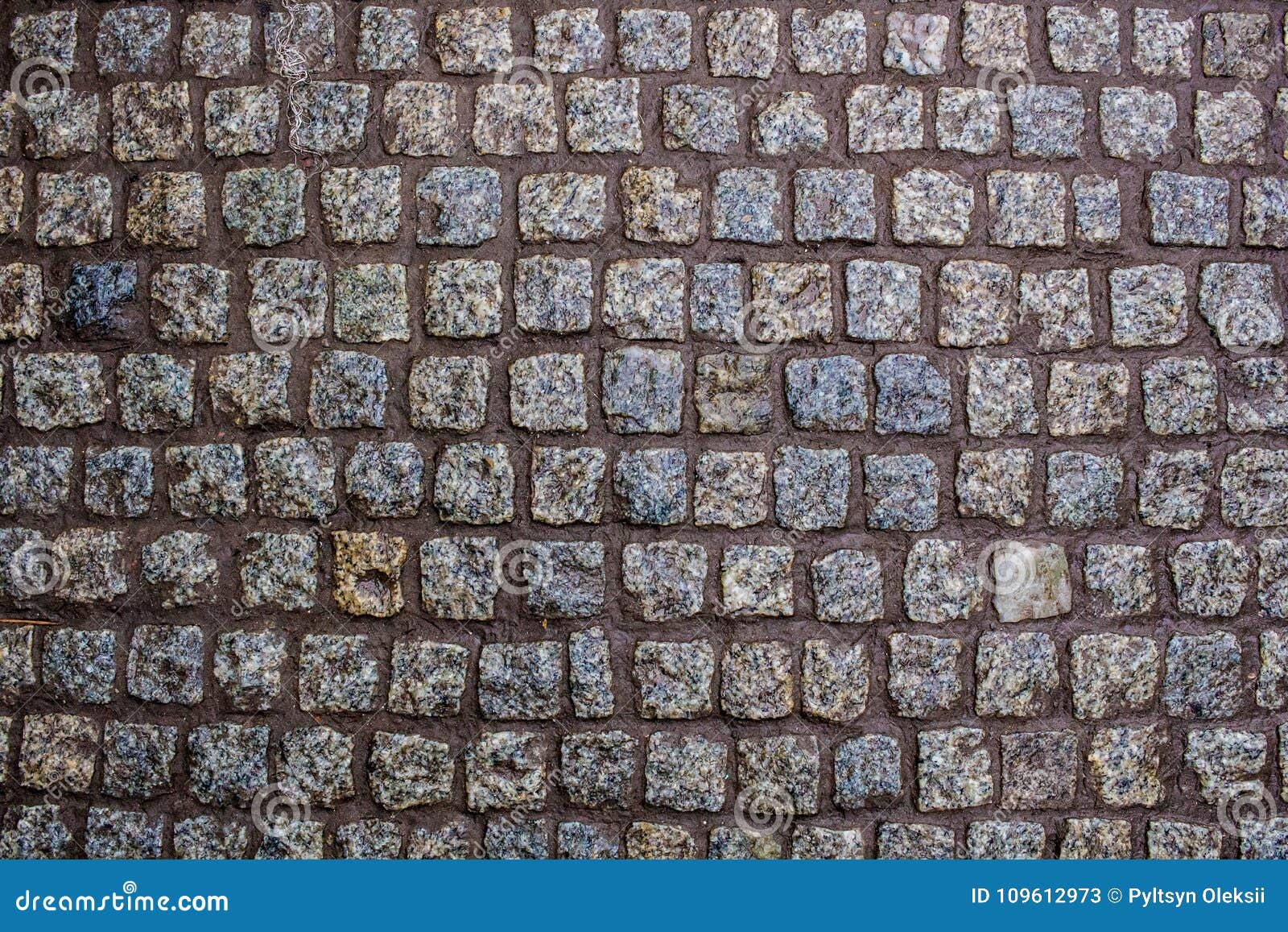 Construction of a Road from a Beautiful Wet Granite Stone Stock Image ...