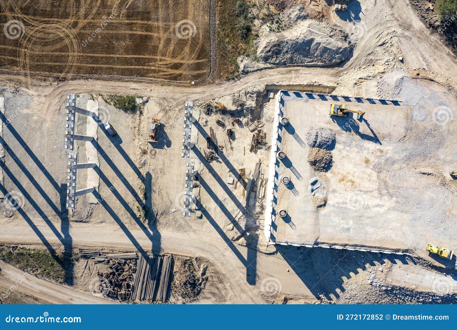 Construction of a Road Bridge.Concrete New Bridge Supports Stock Photo ...