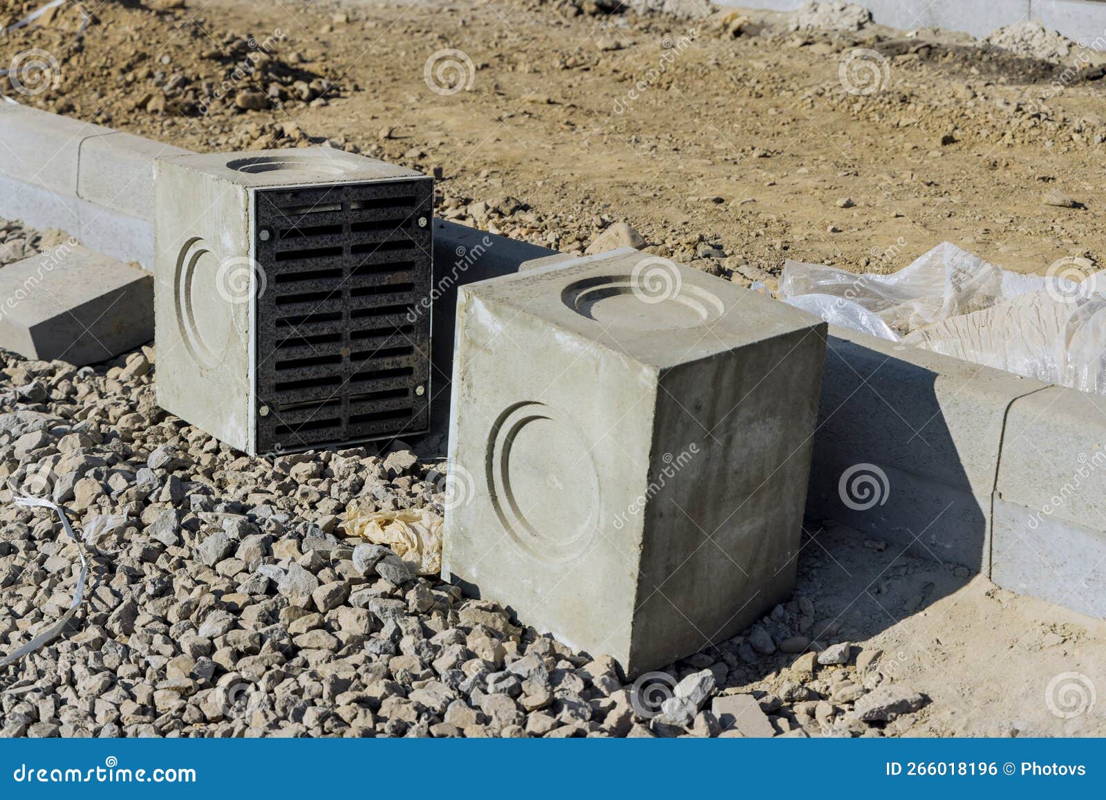 Laying Installation Of A New Cable In A Plastic Pipe. Digging Drilling ...