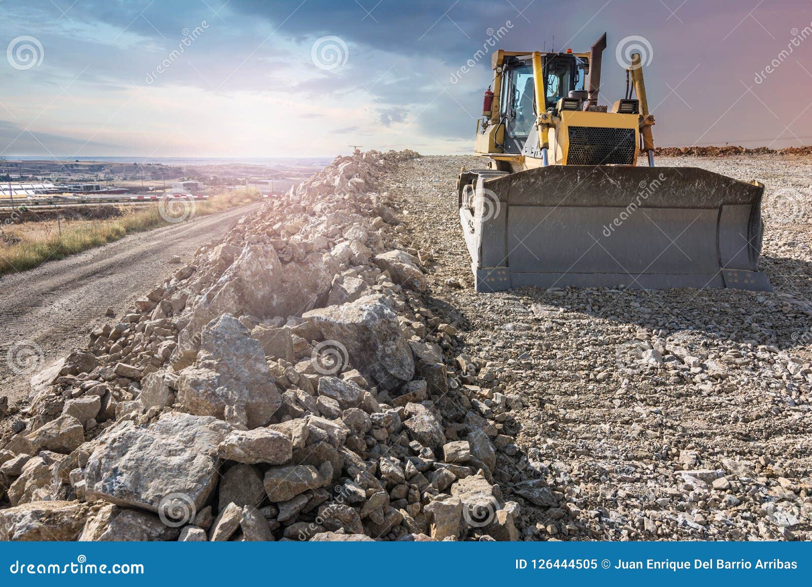 Construction of a Road. Earth Movement Stock Image - Image of loader ...