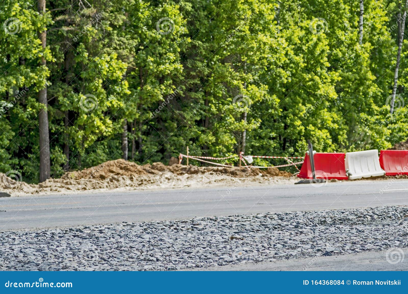 The Construction of the Road, Fencing the Roadside during the Laying of ...