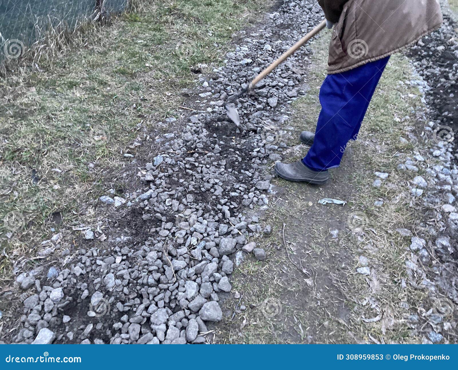 Construction of Road Filling with Gravel Stock Image - Image of road ...