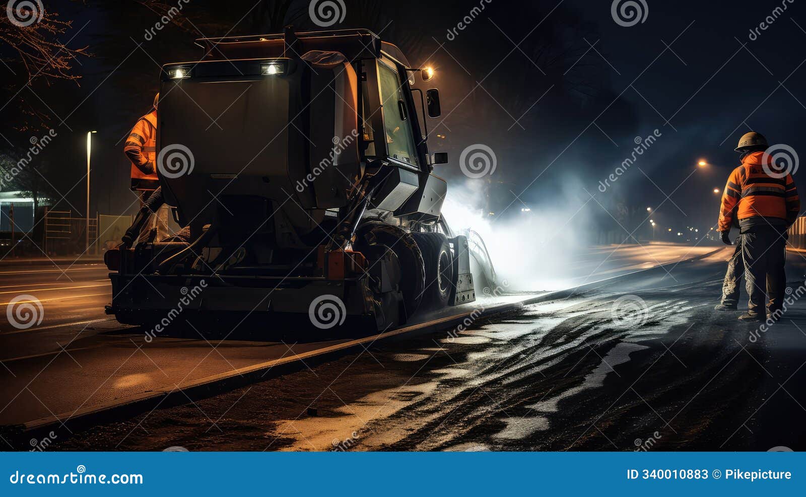 Construction Road Milling Machine Stock Illustration - Illustration of ...